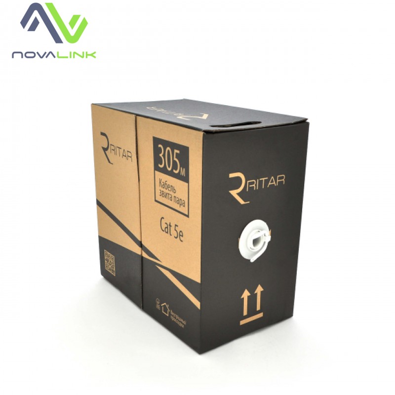 Вита пара Utp 4p 24 Awg Pe Ritar Cca 305м Black